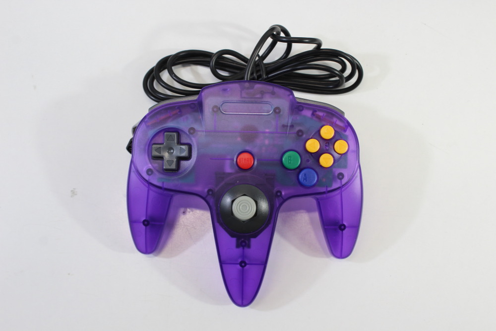 Nintendo 64 Clear Atomic Purple Transparent Console White LED Mod NTSC ...
