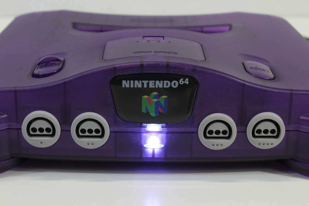 Nintendo 64 Clear Purple Transparent Console Mario Tennis Controller AC ...