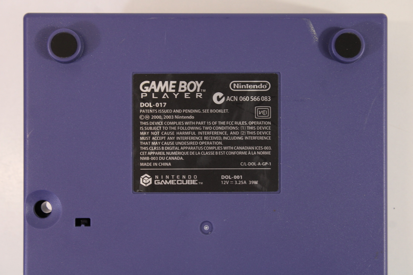 Nintendo GameCube Gameboy Player Shell Only Indigo Purple Discolored ...